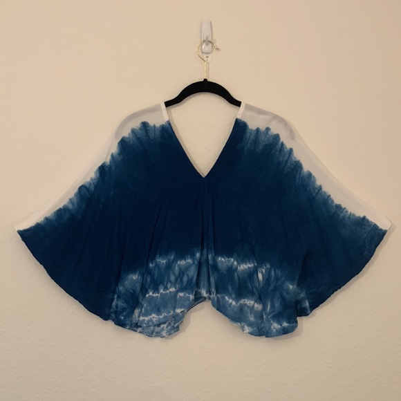 Thai | Tops | Blue Indigo Tie Dye Thai Flowy Crop Top | Poshmark